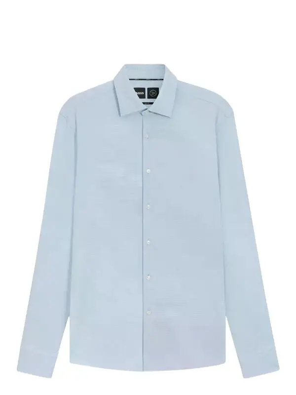 BOSS Textured Long-sleeve Shirt - Blue