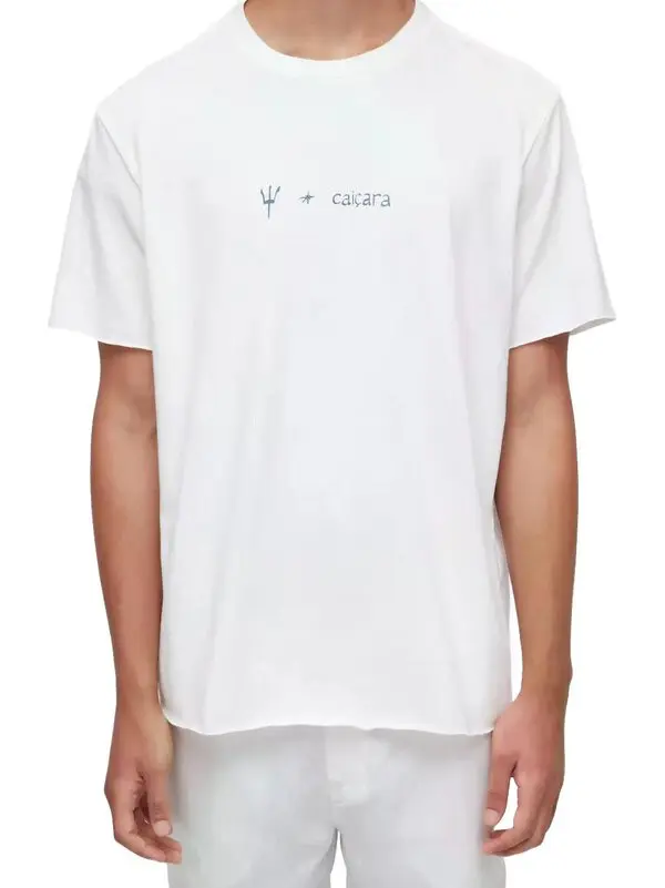 OSKLEN Trident Graphic Raw-edge T-shirt - White