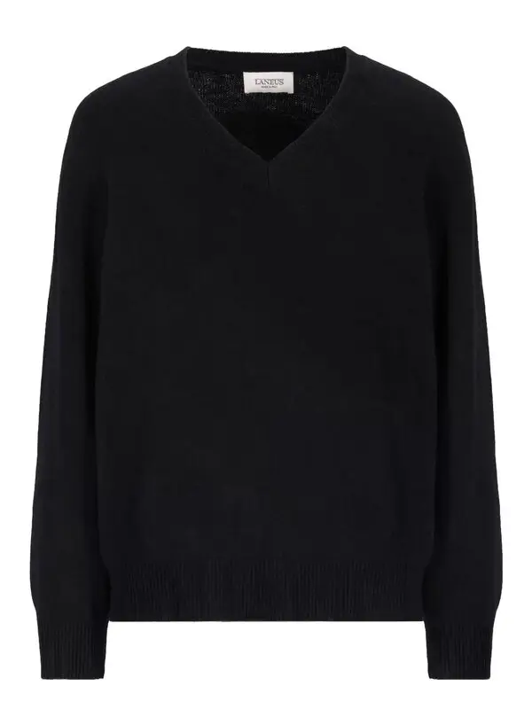 LANEUS V-neck Sweater - Black