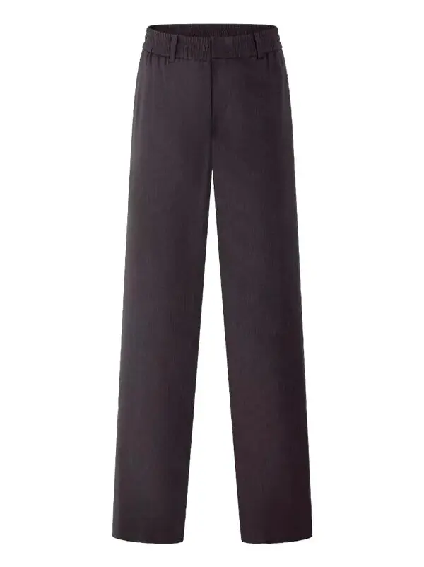 Shanghai Tang Elastic-waist Wool Trousers - Brown