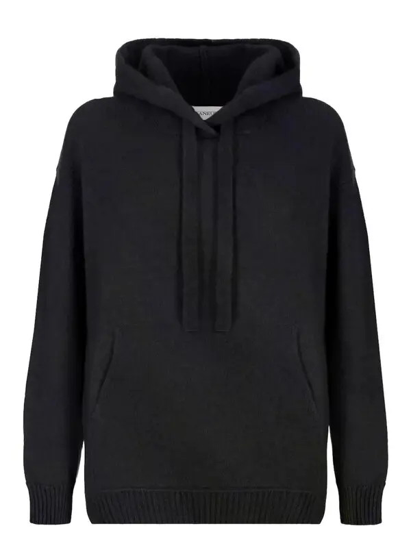 LANEUS Hooded Knitted Sweater - Black