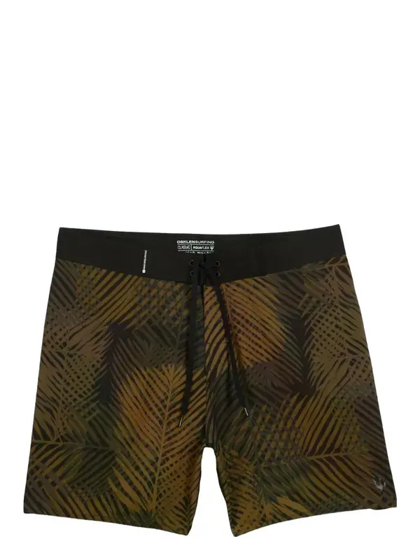 OSKLEN Palm-tree Print Swim Shorts - Brown
