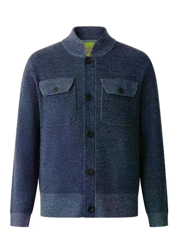 Shanghai Tang Buttoned Wool Cardigan - Blue