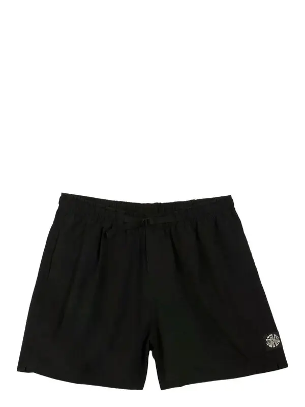 OSKLEN Elastic-waistband Patch-pocket Shorts - Black