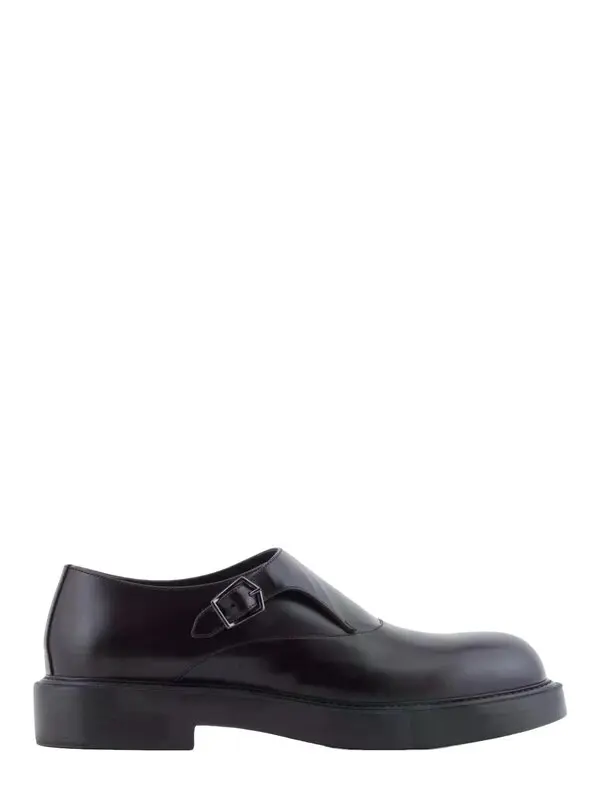 Emporio Armani Single-buckle Monk Shoes - Brown
