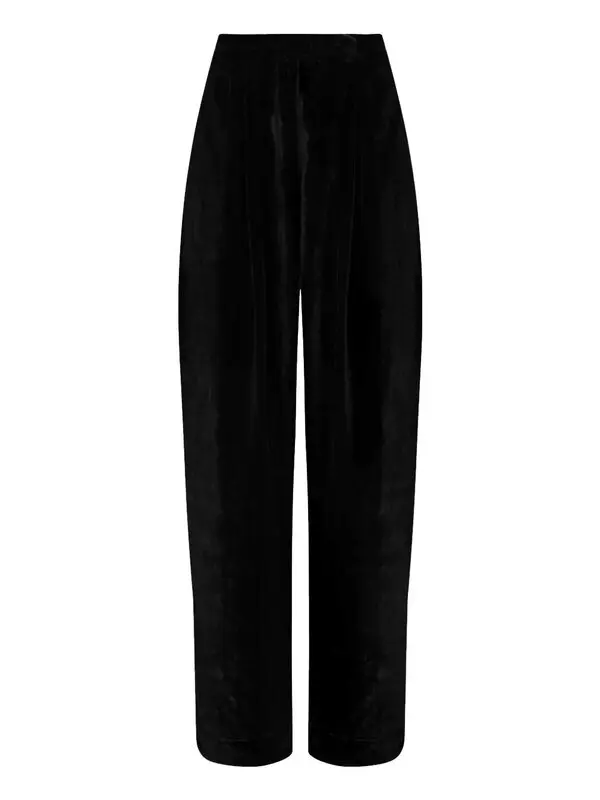 OSKLEN Pleat-detail Velvet Trousers - Black