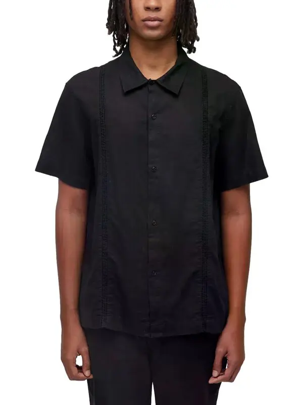 OSKLEN Linen Panelled Shirt - Black