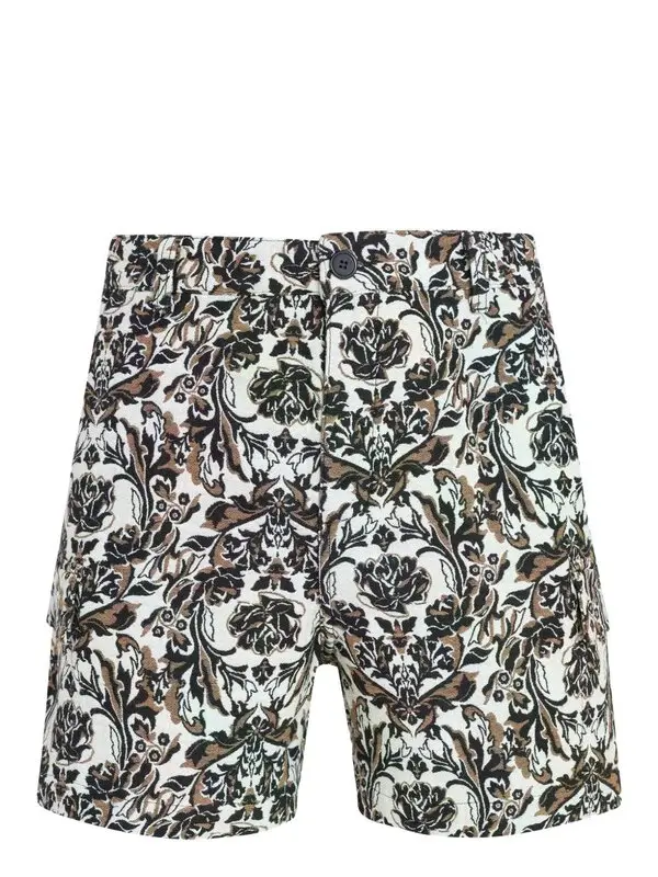 OSKLEN Floral-print Textured Shorts - Black