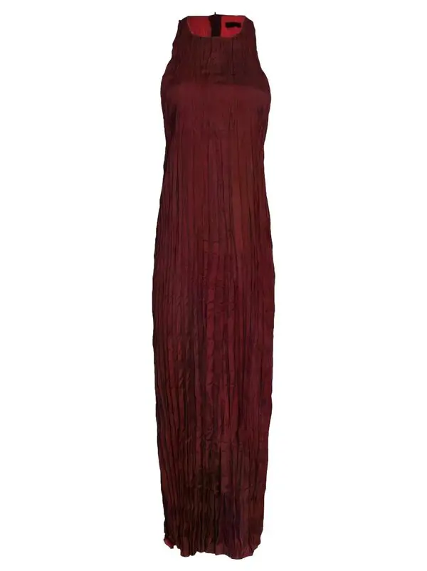 OSKLEN Sleeveless Satin Midi Dress - Red