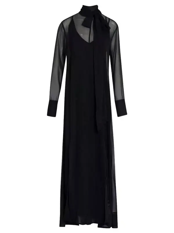 OSKLEN Semi-sheer Long Sleeve Dress - Black