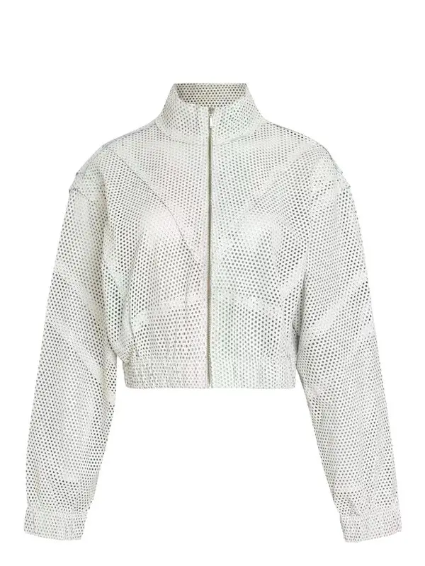 OSKLEN Micro-perforated Leather Bomber Jacket - White