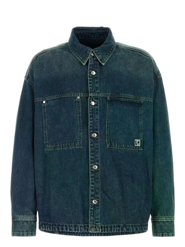 WOOYOUNGMI Logo-plaque Denim Shirt - Blue