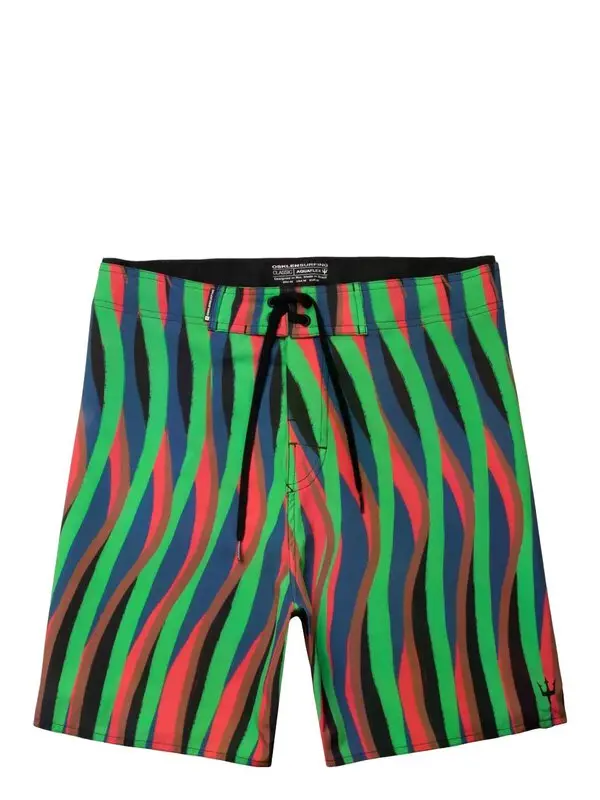 OSKLEN Stripe-pattern Swim Shorts - Black