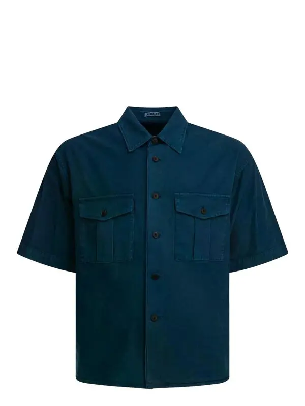 Auralee Double-pocket Cotton Shirt - Blue