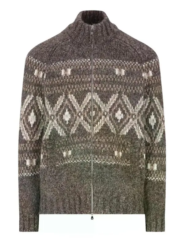 Brunello Cucinelli Fair Isle Cardigan - Brown