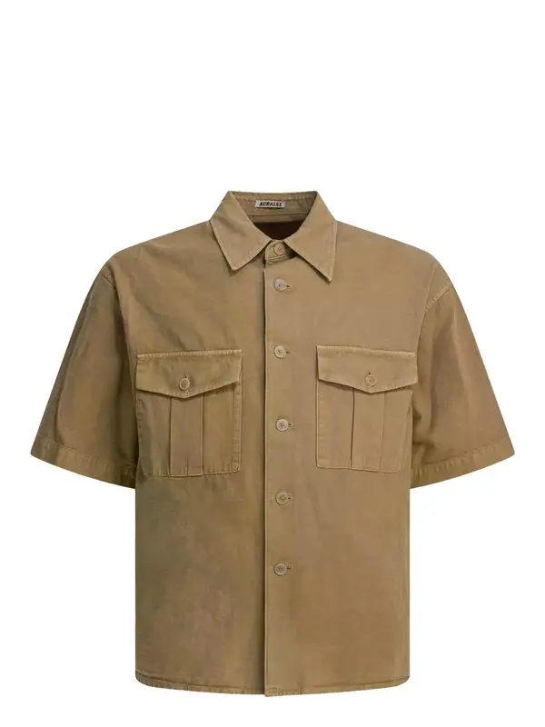 Auralee Double-pocket Cotton Shirt - Neutrals