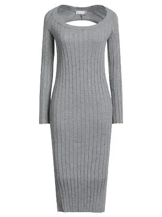 HAVEONE Midi Ribbed-knit Bodycon Dress - Grey
