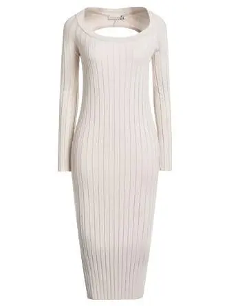 HAVEONE Midi Ribbed-knit Bodycon Dress - White