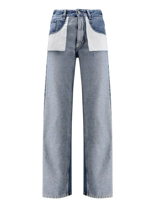 MAISON MARGIELA Straight Leg Jeans With Reverse Pockets - Blue