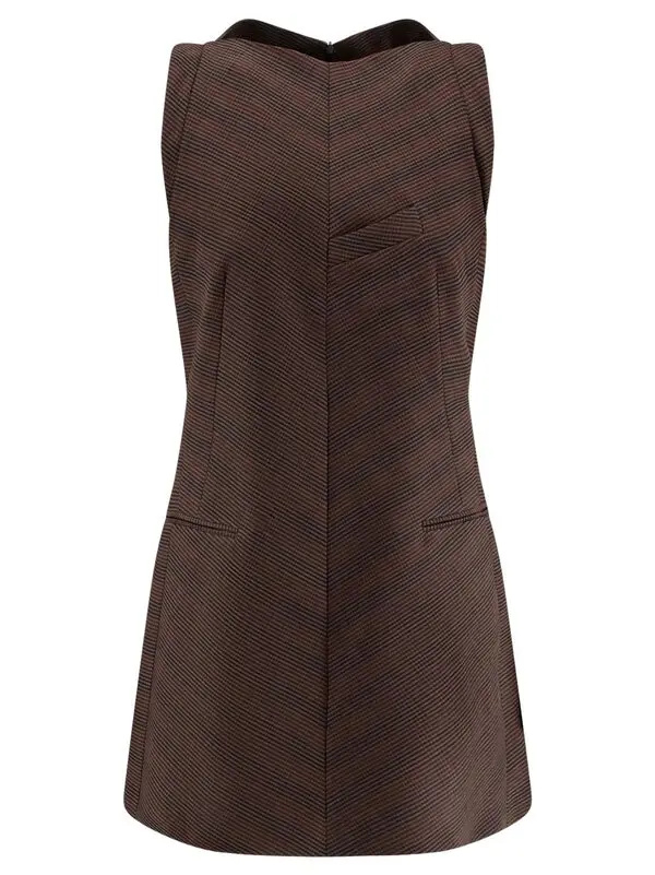 MAISON MARGIELA Wool Blend Short Dress - Brown