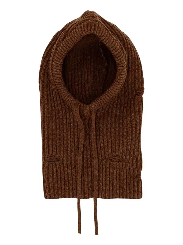 MAISON MARGIELA Wool-blend Balaclava With Distressed Details - Brown