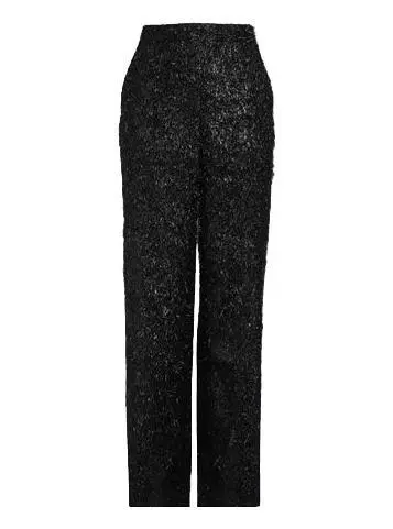 Fabiana Filippi Wide-leg Pants With Fringe Detailing - Black