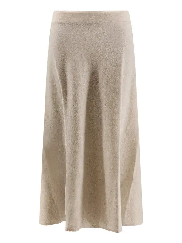 LISA YANG Torie Cashmere Flared Skirt - Beige