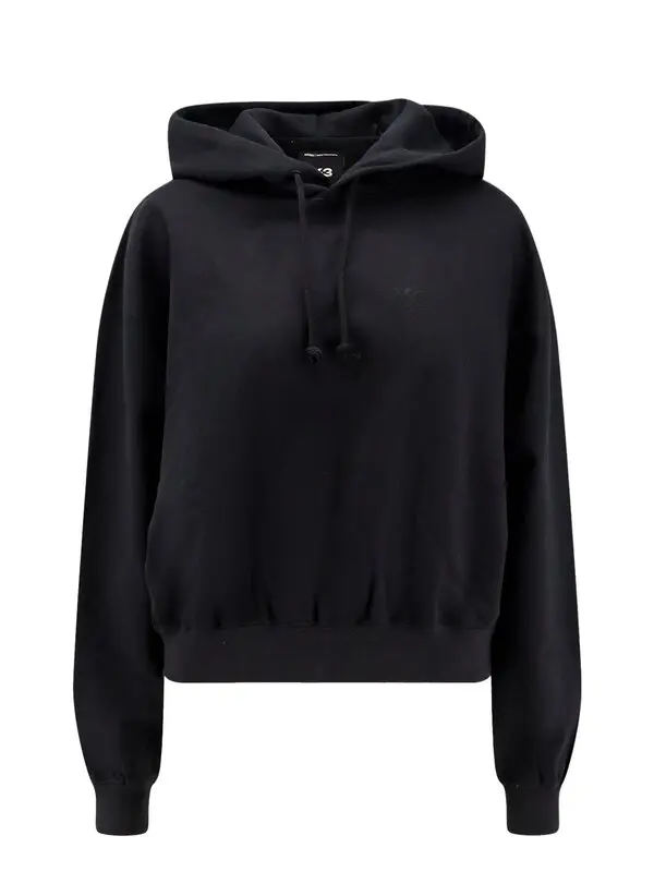 ADIDAS Y-3 Y-3 Cotton And Recycled Polyester Cropped Sweatshirt - Black