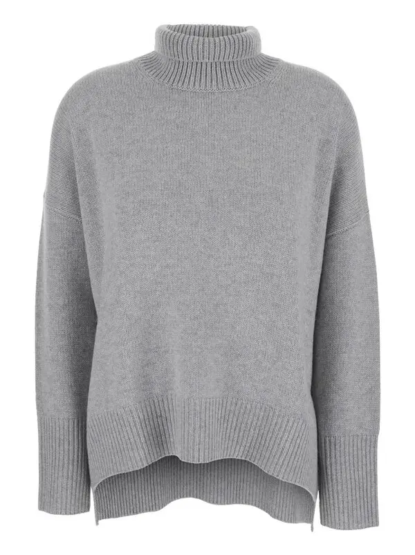 LISA YANG Heidi Cashmere Turtleneck Knit Sweater - Grey