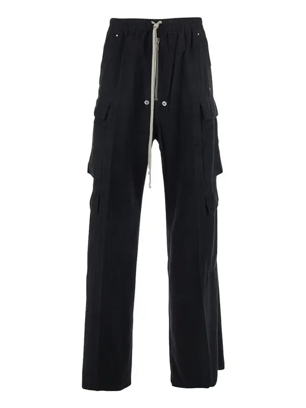 Rick Owens Cotton Cargo Belas Pants - Black