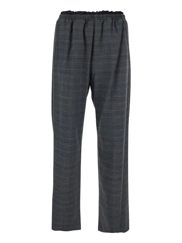 Diesel P-tilson Trousers With Check Motif - Grey