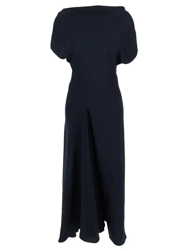 PLAIN Long Tech Fabric Dress - Blue