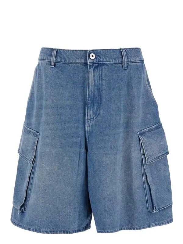 JW Anderson Light Wash Denim Cargo Bermuda Shorts - Blue