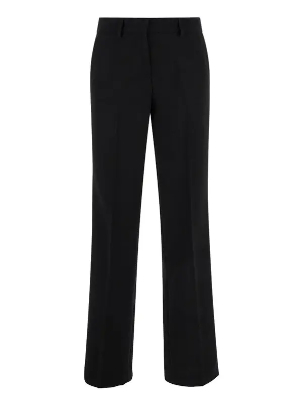 PLAIN Straight Leg Trousers - Black