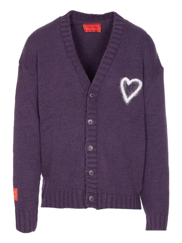 VISION OF SUPER Heart Cardigan - Purple