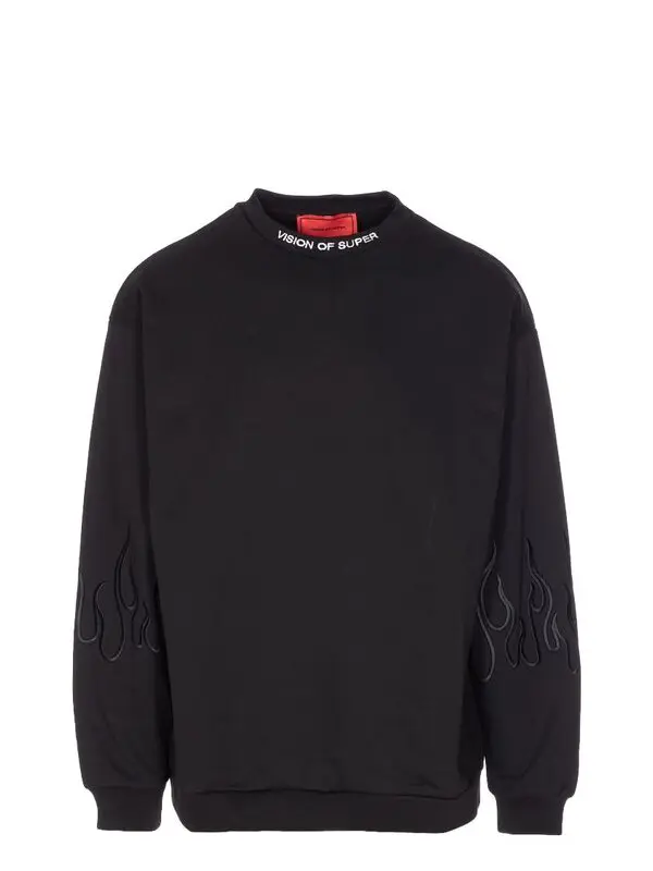 VISION OF SUPER Sweatshirt With Embroidered Details - Black