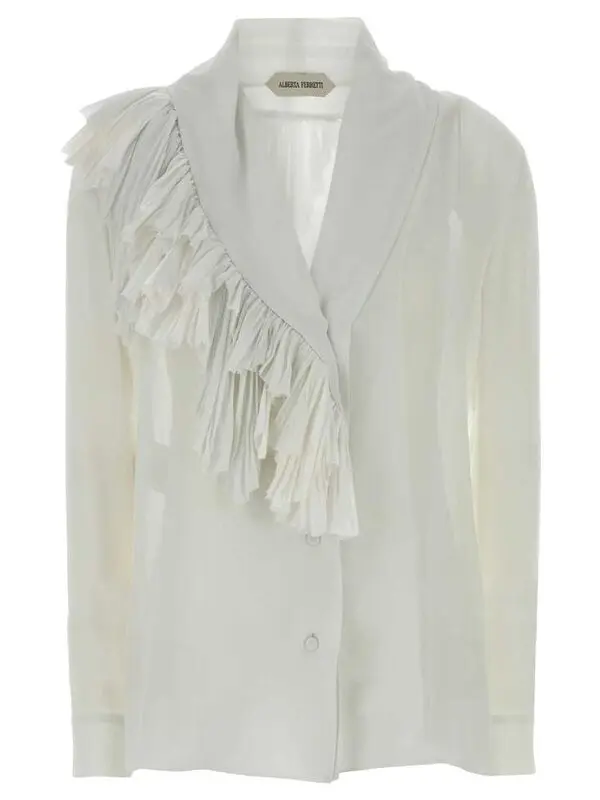 Alberta Ferretti Silk Dress - White