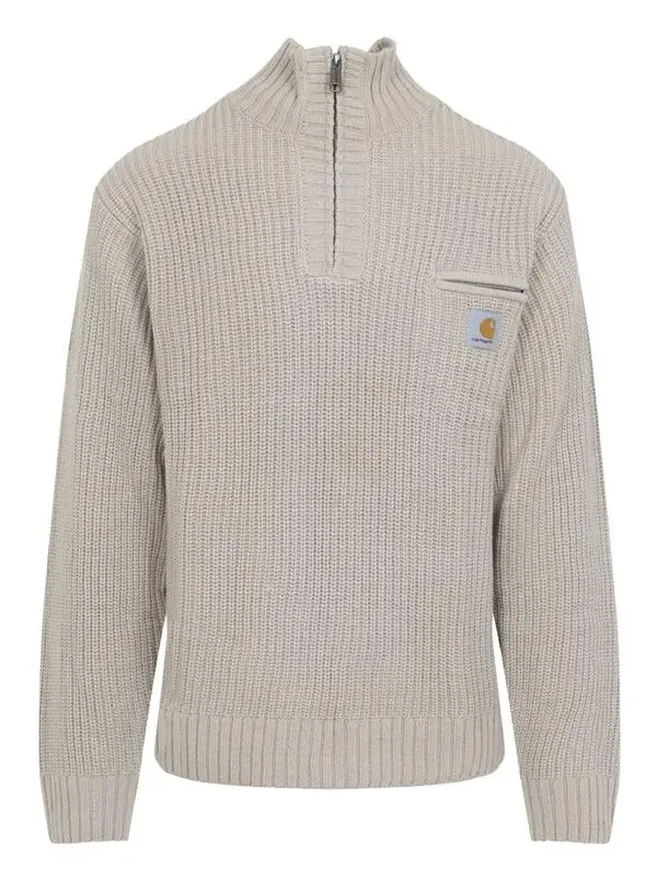 Carhartt Work In Progress Detroit Half Zip Sweater - Beige