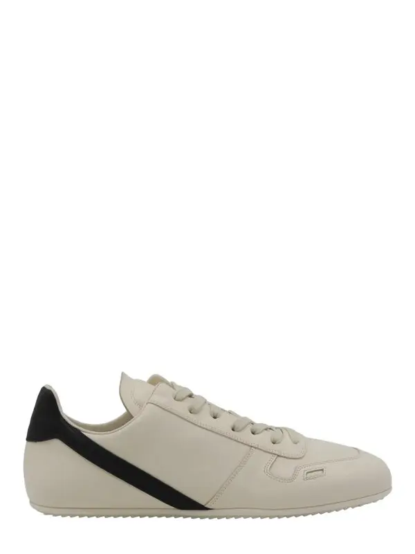 Rick Owens Minimal Leather Sneakers - Milk-black