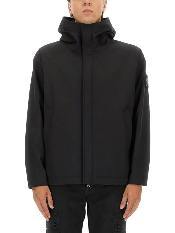 Stone Island Short Soft Shell Parka - Black