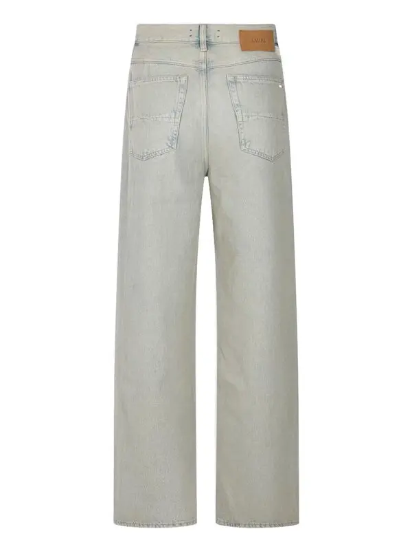 Amiri Cotton Wide Leg Jeans - Indigo Desert