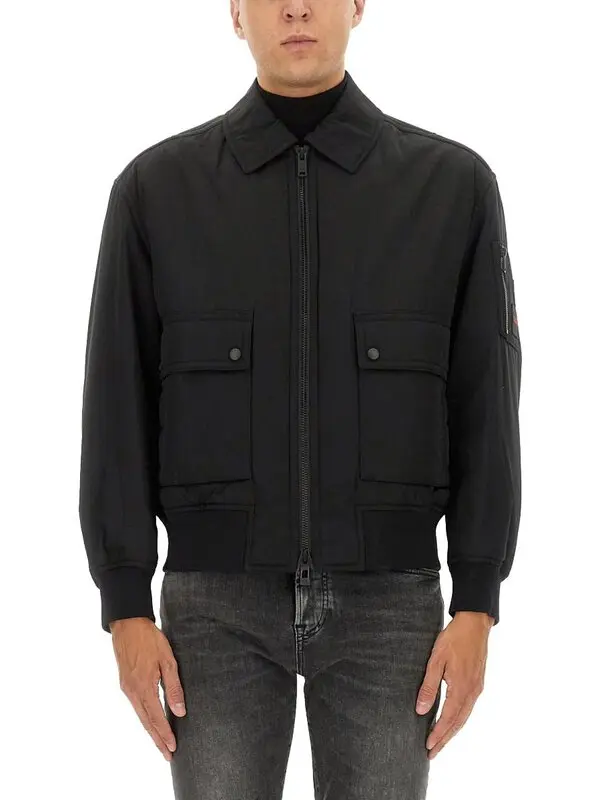 BOSS Bomber Jacket With Removable Lining - Black