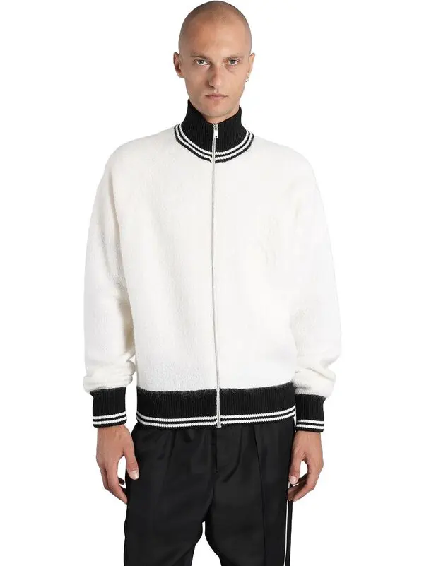 JIL SANDER Zip-up Knitwear Jacket - White