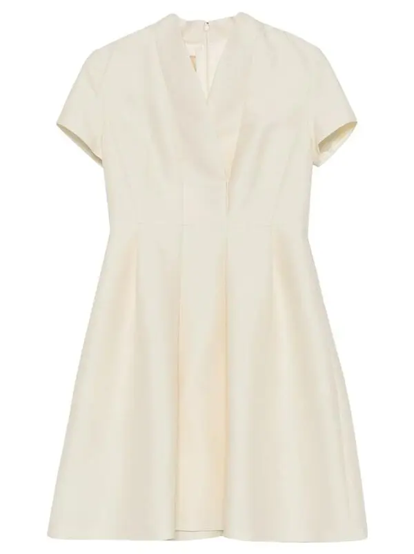 CURIEL A-line Dress With Pleated Skirt - White