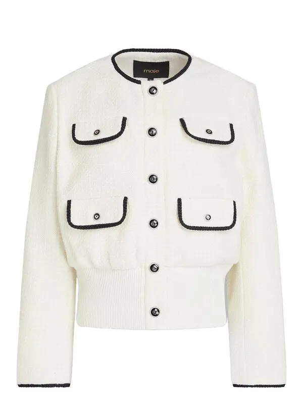 Maje Tweed Jacket - Ivory