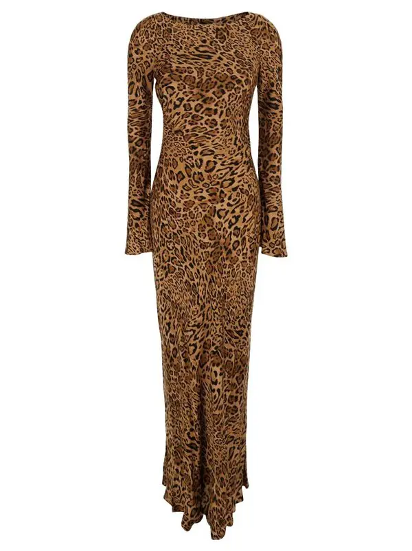 TWINSET Leopard Print Viscose Dress - Brown