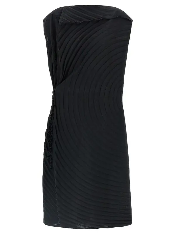 Issey Miyake Pleated Midi Dress - Black