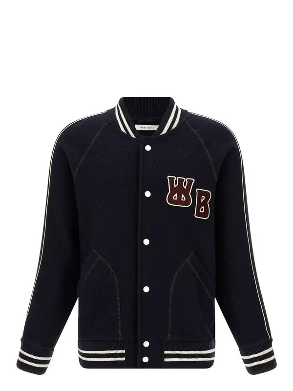 WALES BONNER October Varsity Bomber Jacket - Blue