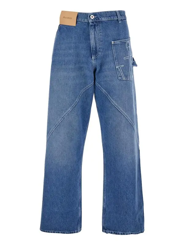 JW Anderson Denim Jeans With Twisted Design - Blue