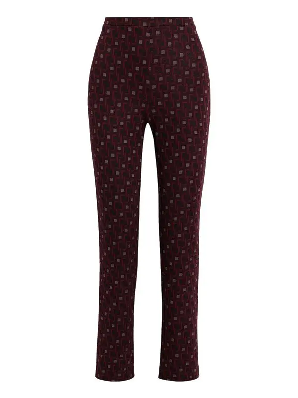 Diane Von Furstenberg Tavolara Jacquard-woven Skinny Pants - Plum
